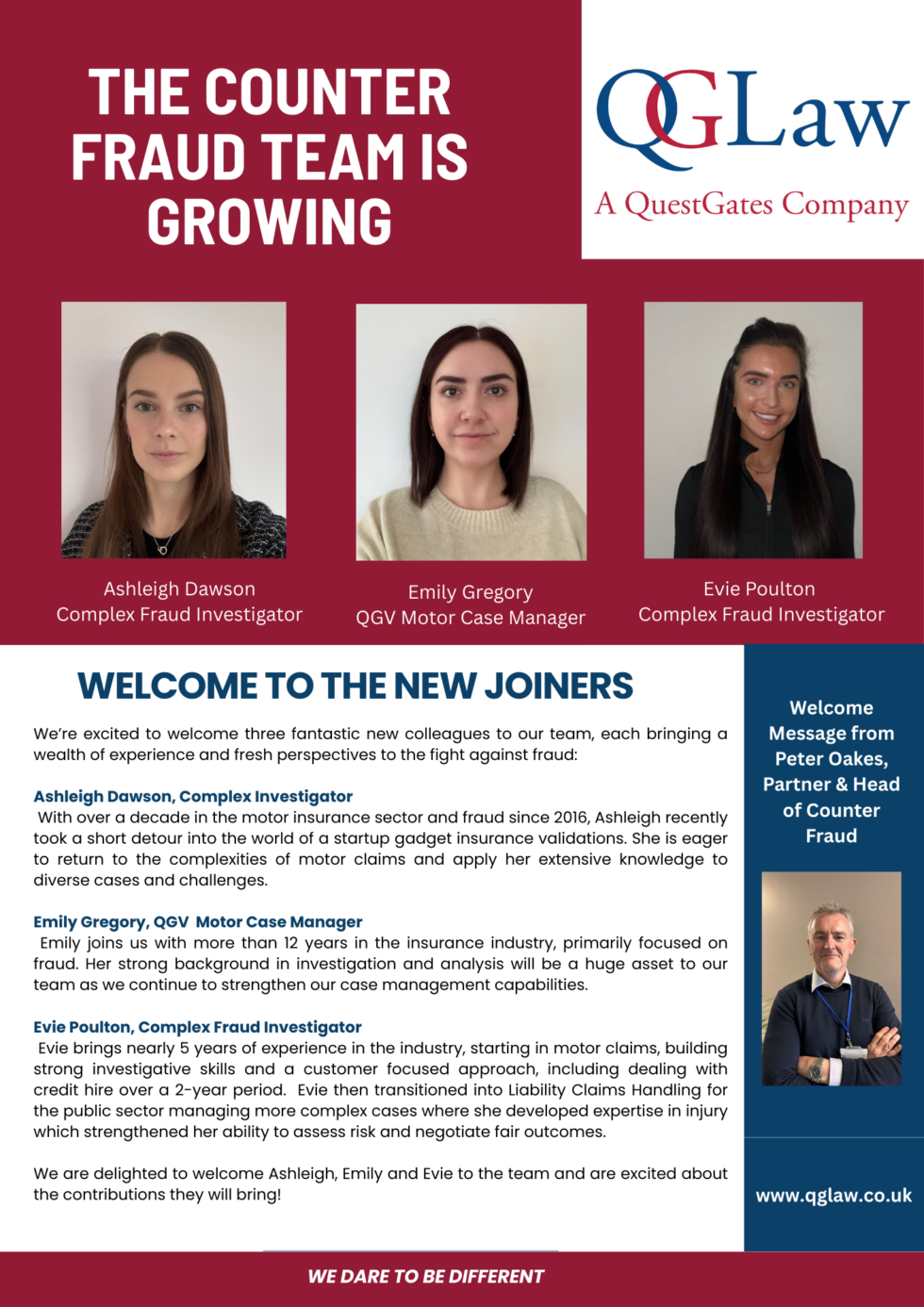 The Counter Fraud Team is Growing | QGLaw